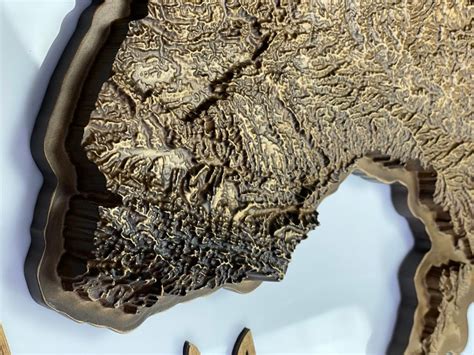 Wooden Topographic Map Of Ukraine 3d Travel Map Etsy