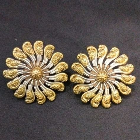 Silver Golden Peacock Design Earring Size 1inchd At Best Price In Jaipur