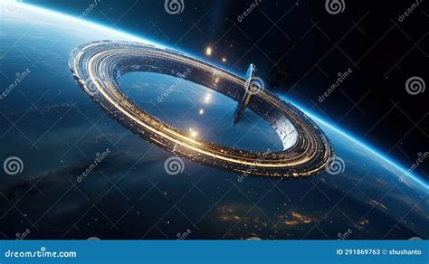 Moonlit U Turn On A Moebius Strip Space Station Stock Illustration Illustration Of Roller