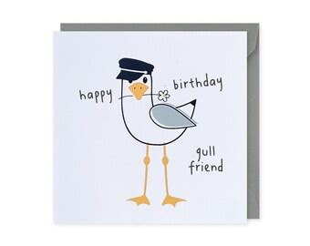 Seagull Birthday Card Etsy
