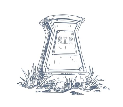 Premium Vector Tombstone With Rip Inscription Rest In Peace On