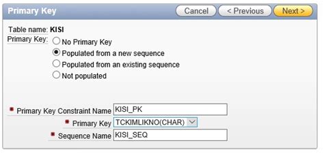 Oracle Primary Key Ahmet Cevahir Çinar