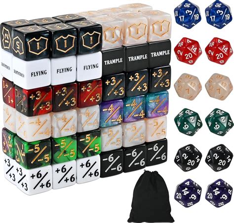 84 Pieces Mtg Dice Set Counters Accessories In 12 Colors