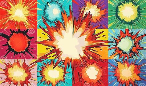 Colorful Explosion Graphics Vibrant Bursts In Various Colors And