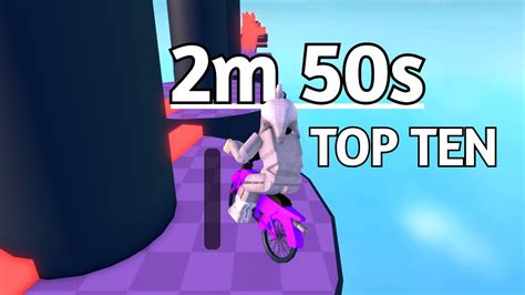 Obby But Youre A Bike World 1 Top Ten Speedrun P2w 2 50 Youtube