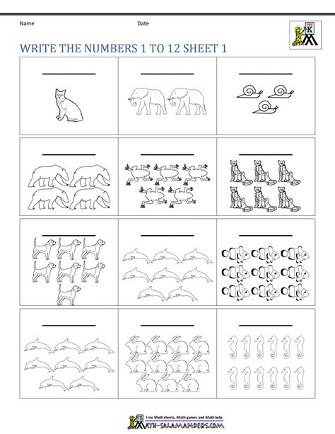Maths Worksheets For Grade 1 Number Names Kindergarten Number Worksheets A Collection Of
