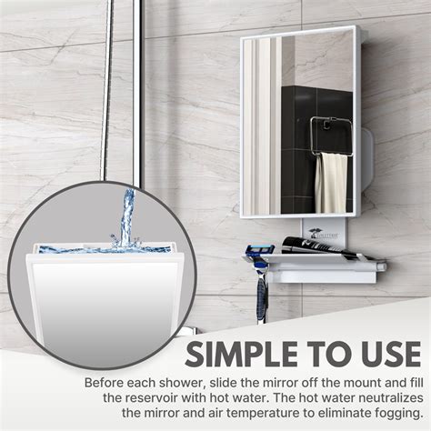 Tall Fogless Shower Mirror White Toilettree Products