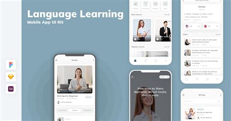 Language Learning Mobile App Ui Kit Ux And Ui Kits Ft Online