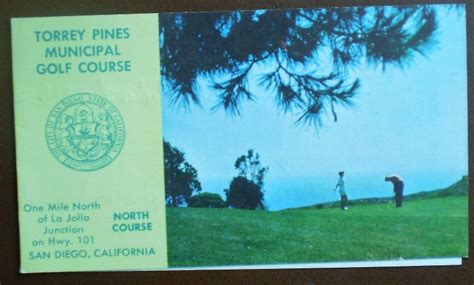 Vintage Golf Scorecard Torrey Pines Municipal Course San Diego North