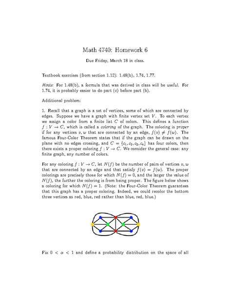 Hw6 3 Homework Assignment From Math 4740 Taught By Professor Daniel Jerison During Math 4740