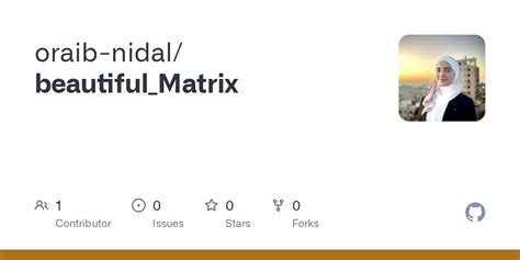 Github Oraib Nidalbeautifulmatrix