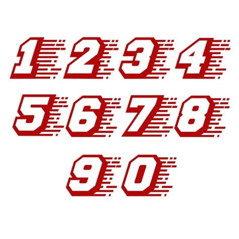 Racing Race Numbers Font Cuttable Design Svg Png Dxf And Eps Designs