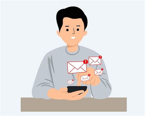 Premium Vector Man Checking Alert Email Inbox And Spam Virus With