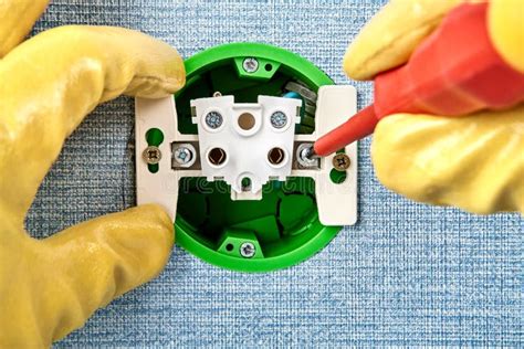 Repairing Of Loose And Broken Electrical Socket Stock Photo Image Of Electric Inside