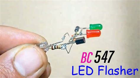 Bc547 Transistor Led Flasher Circuit Bc 547 Project Youtube Music