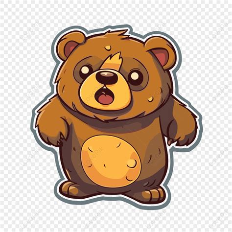 Brown Bear Sticker Na Disenyo Ng Vector Clipartdisenyo Ng Sticker