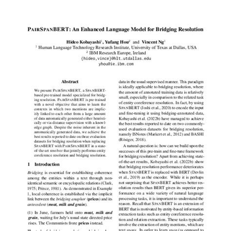 Pairspanbert An Enhanced Language Model For Bridging Resolution Acl Anthology
