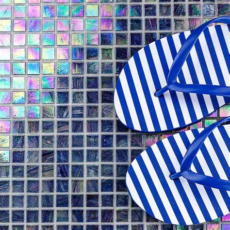Celeste Bermuda Blue 1x1 Glass Polished Mosaic Tile Mosaic Wall Tiles
