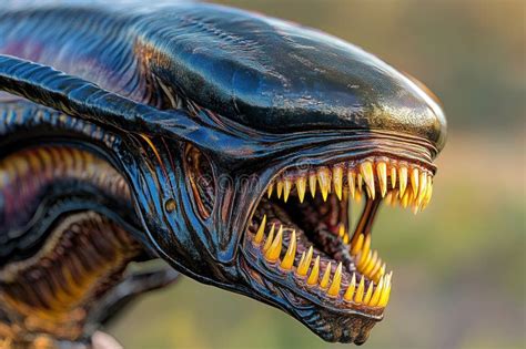 Close Up Alien Portrait In Outer Space Stock Illustration