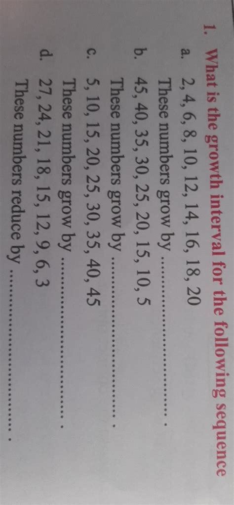 What Is The Growth Interval For The Following Sequence A 2 4 6 8 1