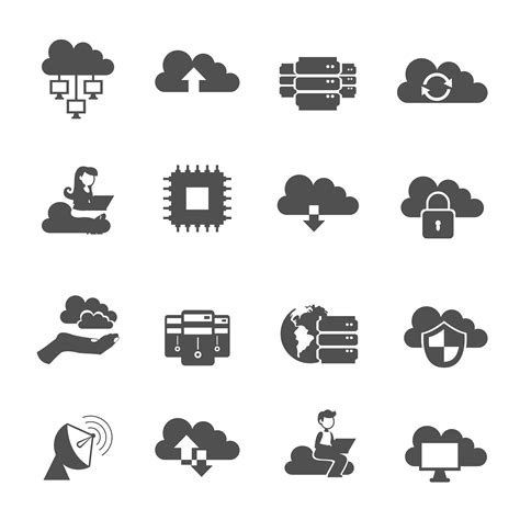 Cloud Computing Icons 463114 Vector Art At Vecteezy