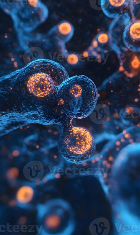 Abstract Microscopic Cellular Life Forms Showcase Glowing Internal Structures And Intricate