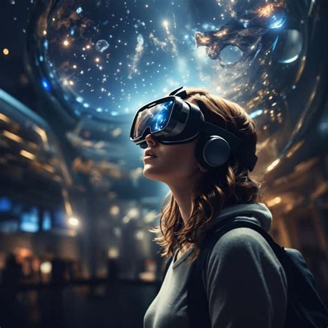 Download Free Woman Experiencing Cosmic V R Wallpaper