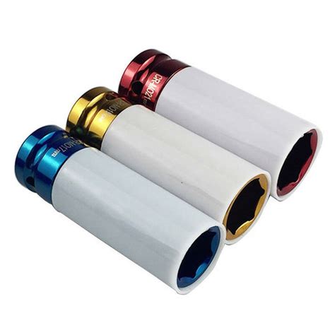 3pcs Car Dr Thin Wall Deep Impact Wheel Lug Nut Socket Set 17 19 21mm