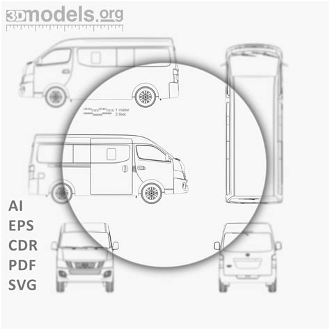 Nissan Urvan Nv350 Lwb Hr 2020 Vector Blueprint