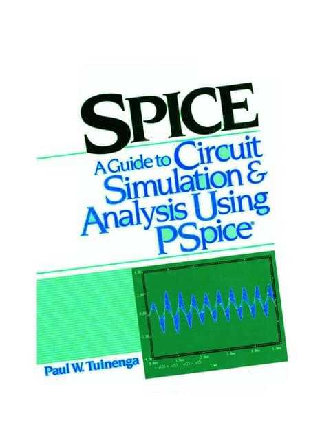 Electronics Prentice Hall Spice A Guide To Circuit Simulation And Analysis Using Pspice Pdf