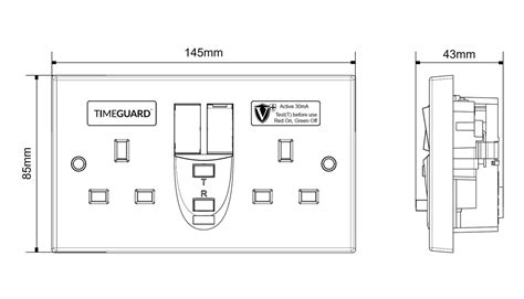 Valiance® Rcd Protected Double Gang White Switched Socket Passive Deta Electrical