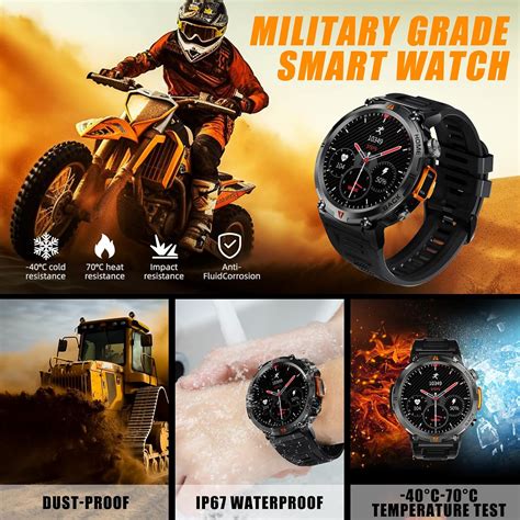 Military Smart Watches For Men With Led Flashlight Outdoor Tactical