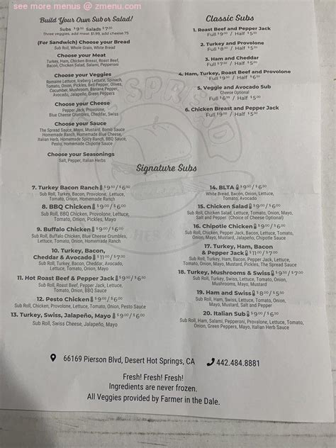 Online Menu Of The Spread Restaurant Desert Hot Springs California