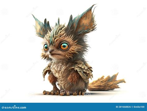 Weird Alien Fox Isolated On White Fantasy Illustration Generated By Ai
