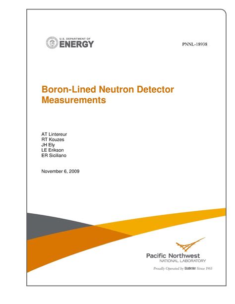 Boron Lined Neutron Detector Measurements Unt Digital Library