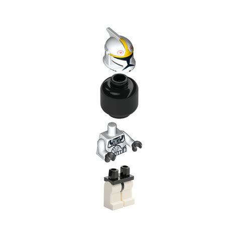 Lego Clone Pilot With Yellow Markings And Black Head Minifigure Brick