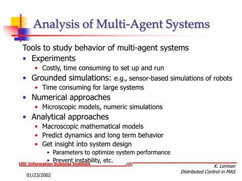Ppt Distributed Control In Multi Agent Systems Design And Analysis