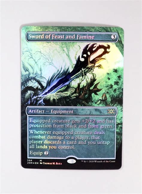 Sword Of Feast And Famine 364 Foil From Double Masters 2xm Mtg Proxy