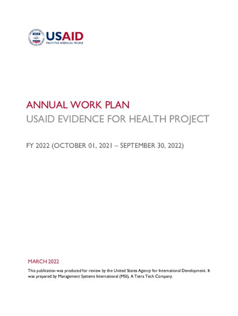 Fillable Online Pdf Usaid Attachment F Work Plan Template United States Agency For Fax