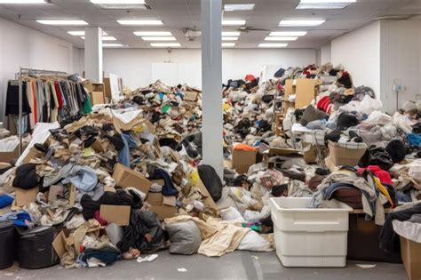 Premium Photo Fastfashion Store With Overflowing Bins Of Unwanted