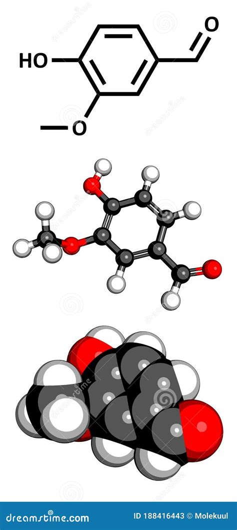 Vanillin Vanilla Extract Molecule Skeletal Formula Chemical Structure
