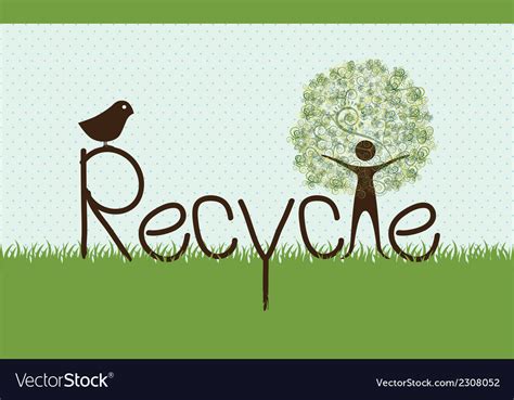 Recycling Tree Formed A Person Silhouette Vector Image
