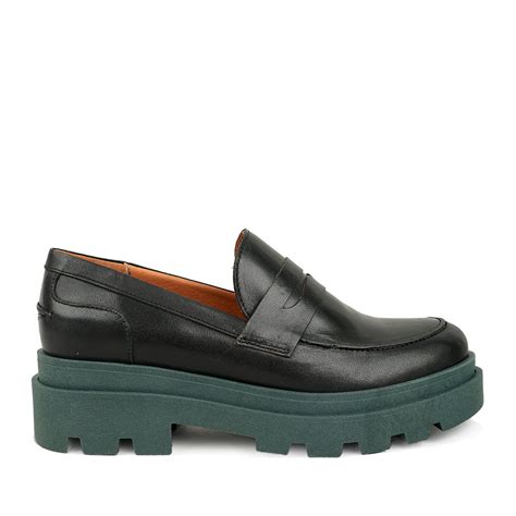 Emily Black Metallic Chunky Loafers