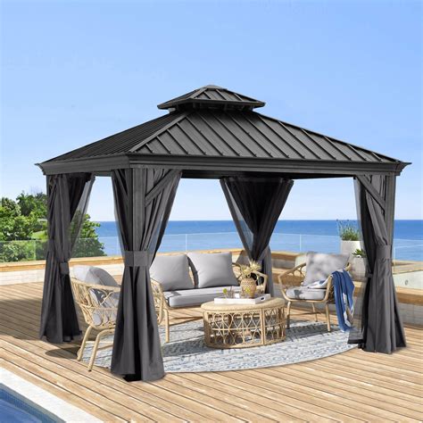 Abccanopy Aluminum Patio Gazebo Permanent Hardtop Gazebos And Reviews