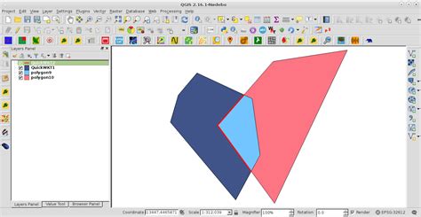 Symmetrical Difference Between Two Layers Using Postgis Geographic