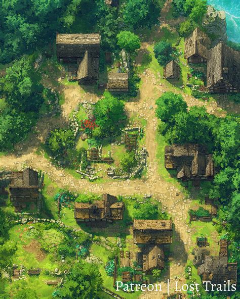 Village Battlemap By Losttrailsmaps On Deviantart