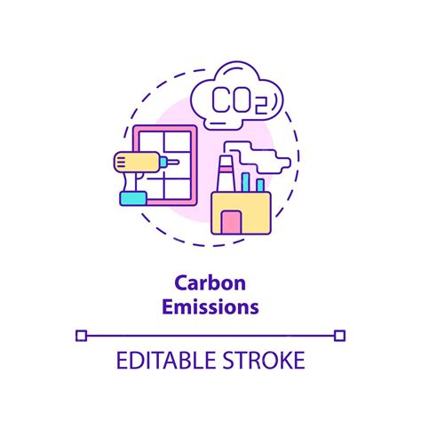 Carbon Emissions Concept Icon Concept Vector Zero Energy Vector Concept Vector Zero Energy