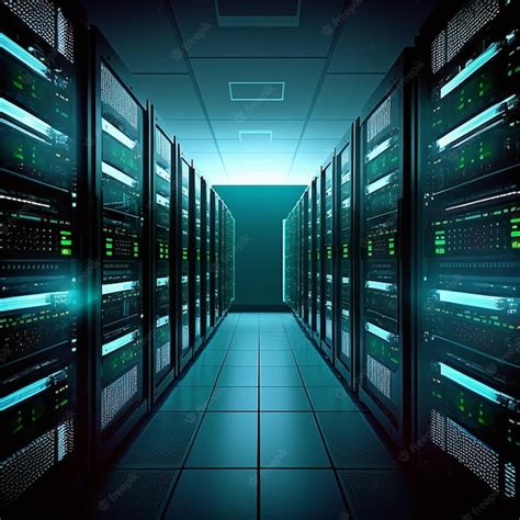 Premium Ai Image Server Room With Lights For Technology Background Premium Ai Image Server Room With Lights For Technology Background