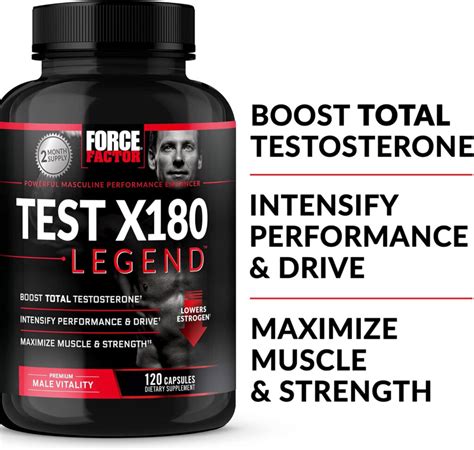 Force Factor Testosterone Boosters Test X180 Legend 120 Capsules