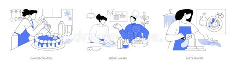 Cooking Classes Isolated Cartoon Vector Illustrations Se Stock Vector